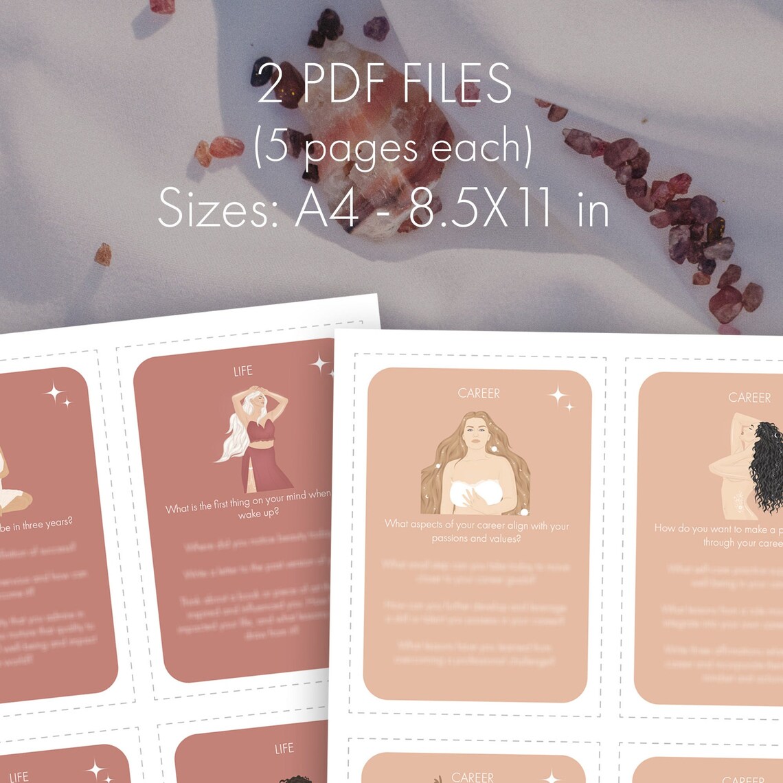 Journal Prompts 20 Reflection Printable Cards Therapy Worksheets Self ...