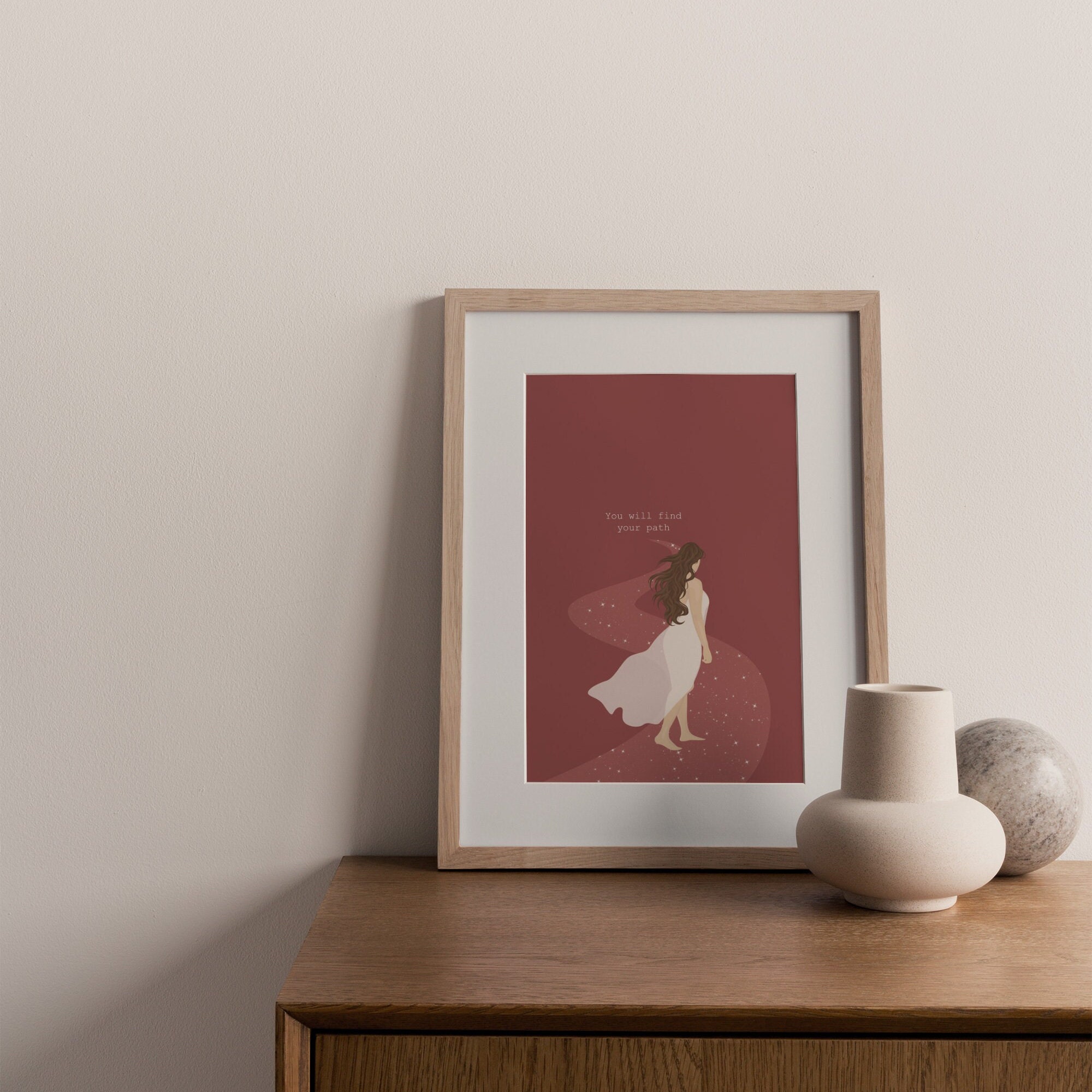 Woman Illustrationaffirmation Wall Art Find Your Path ...