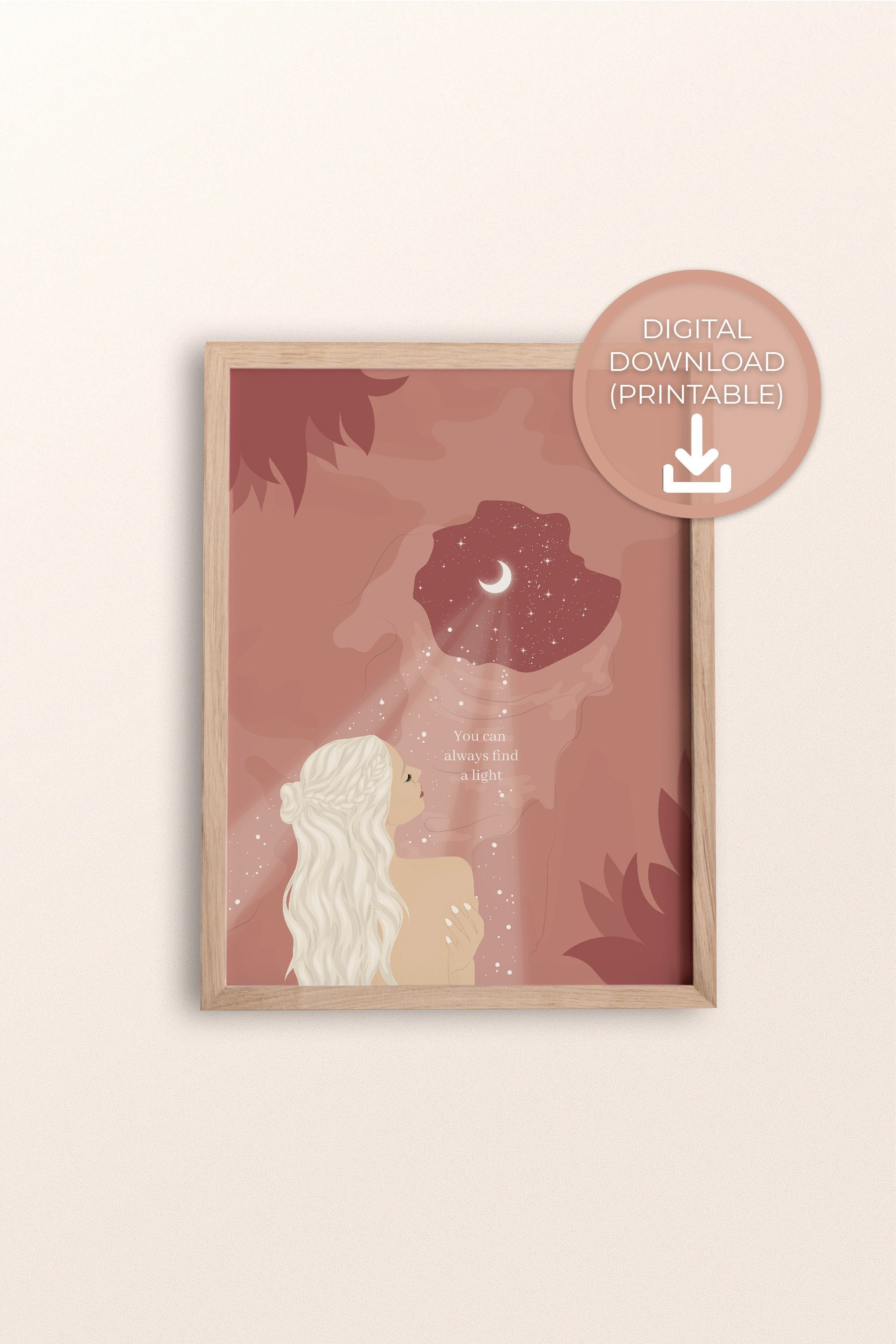 Mental Health Printable Wall Art Moon Goddess Witchy Art - Etsy