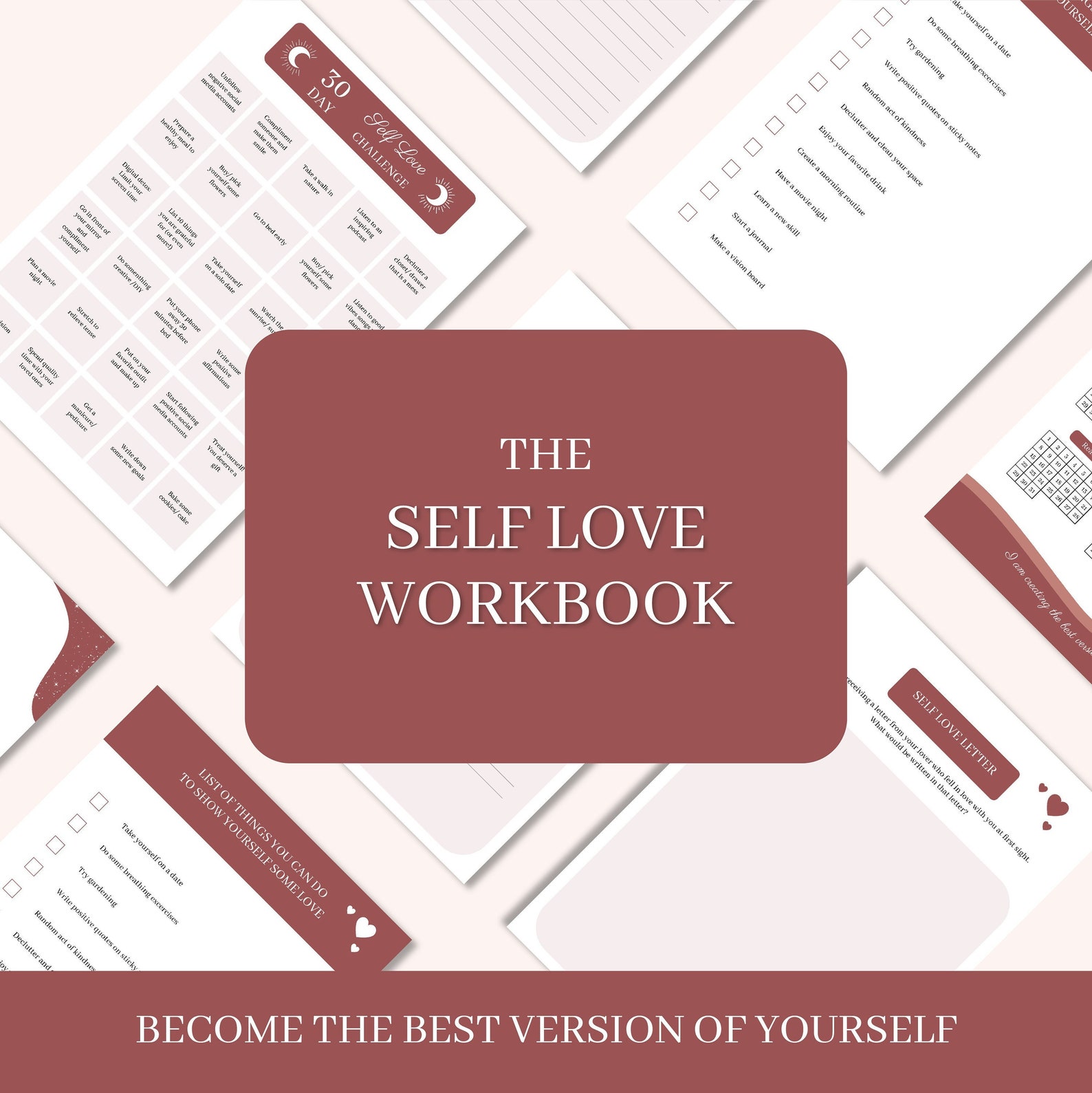 Self Love Printable Workbook for Women Therapy Self Care Worksheets ...