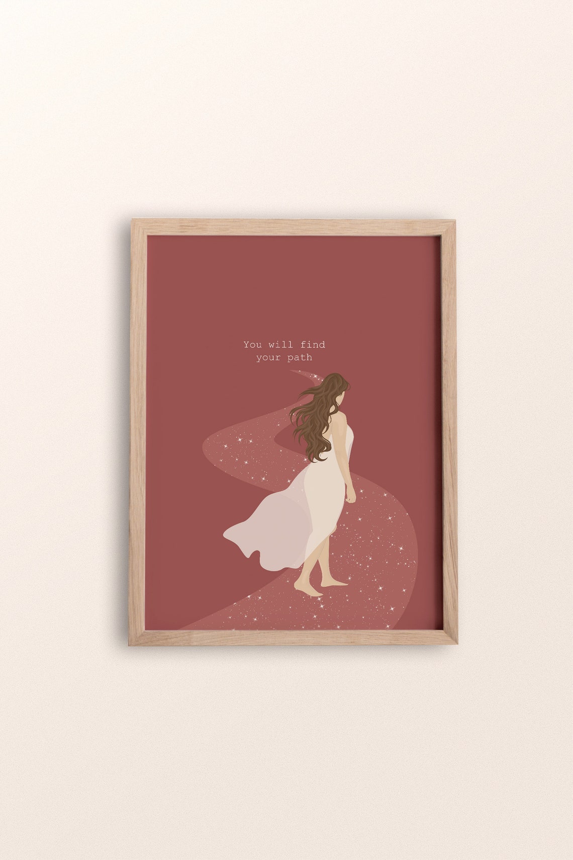 Woman Illustrationaffirmation Wall Art Find Your Path - Etsy