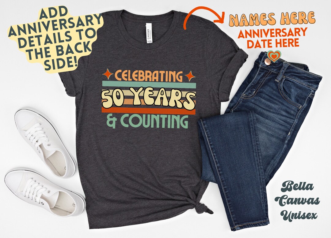 50th Anniversary Shirt 50 Years Personalized Anniversary - Etsy