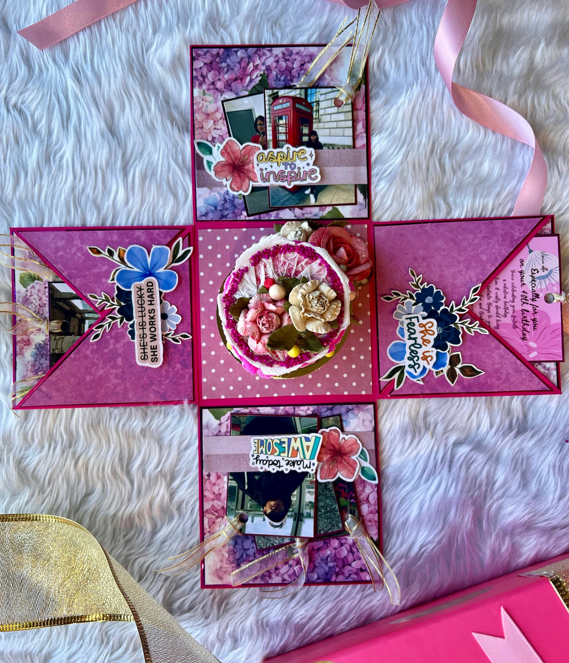 Photo Explosion Box, Personalized Photo Box, Paper Cake Box, Valentines ...