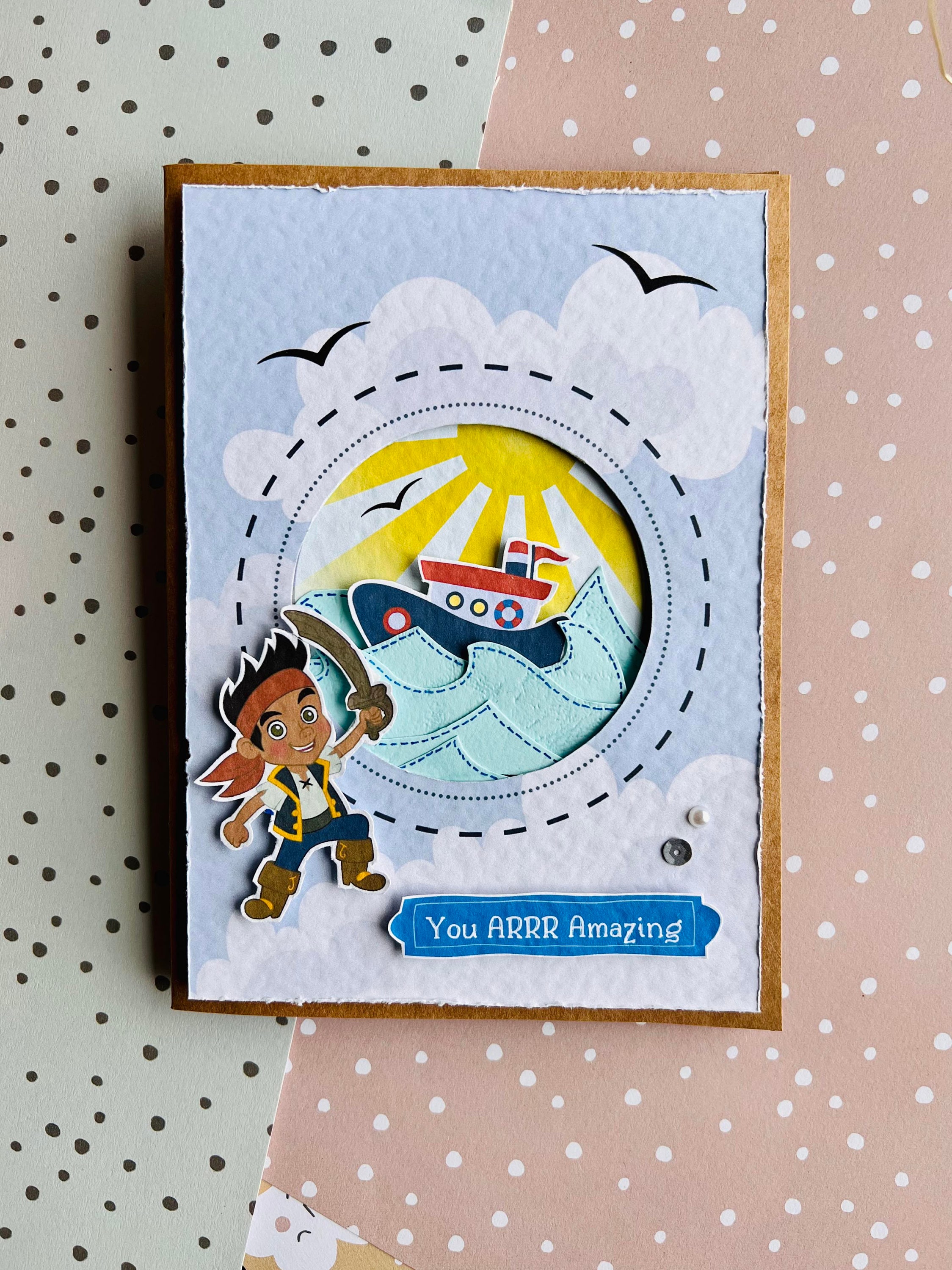 Personalised Cute Pirate-themed Greeting Card, Handmade in the UK - Etsy