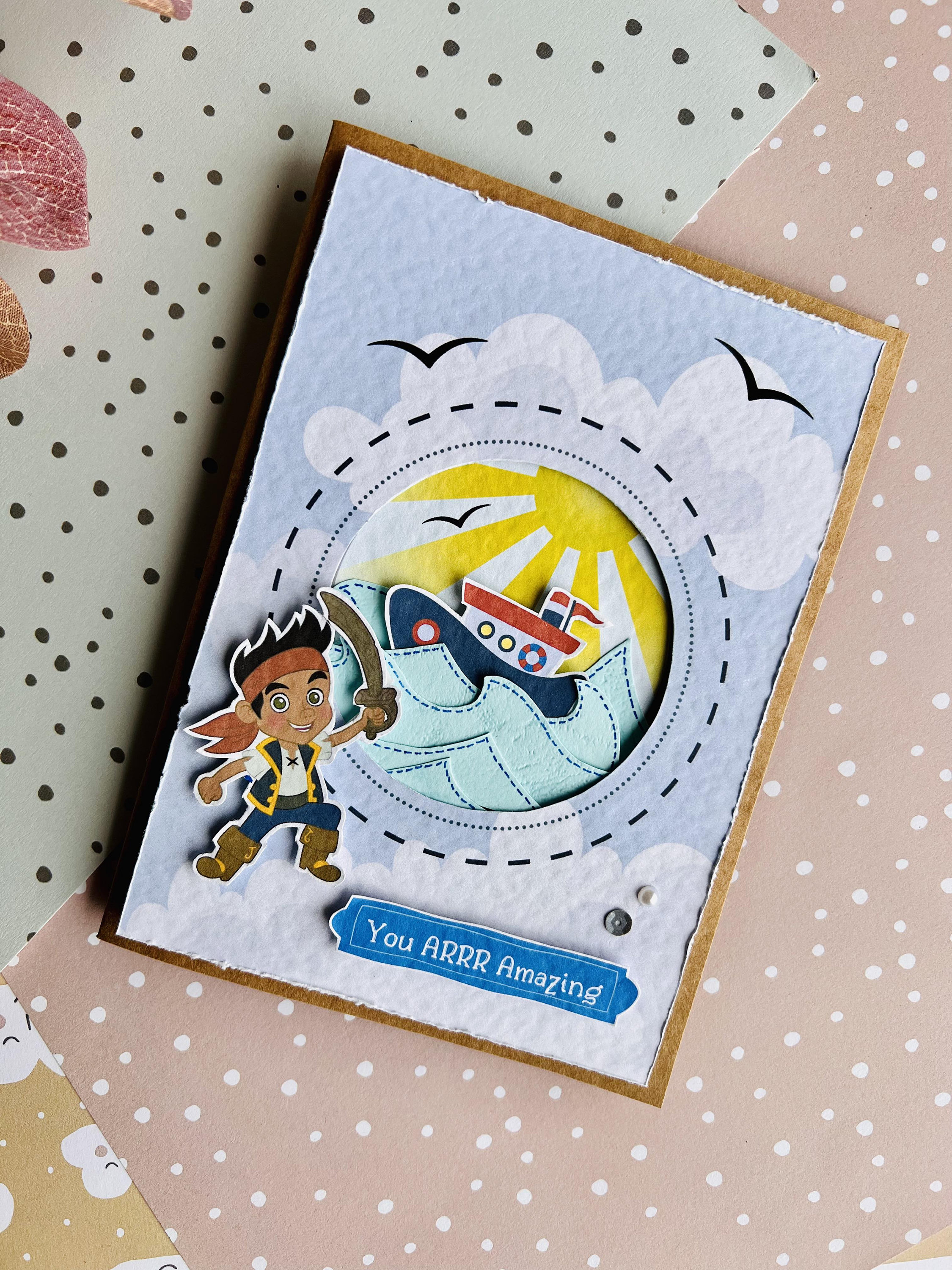 Personalised Cute Pirate-themed Greeting Card, Handmade in the UK - Etsy