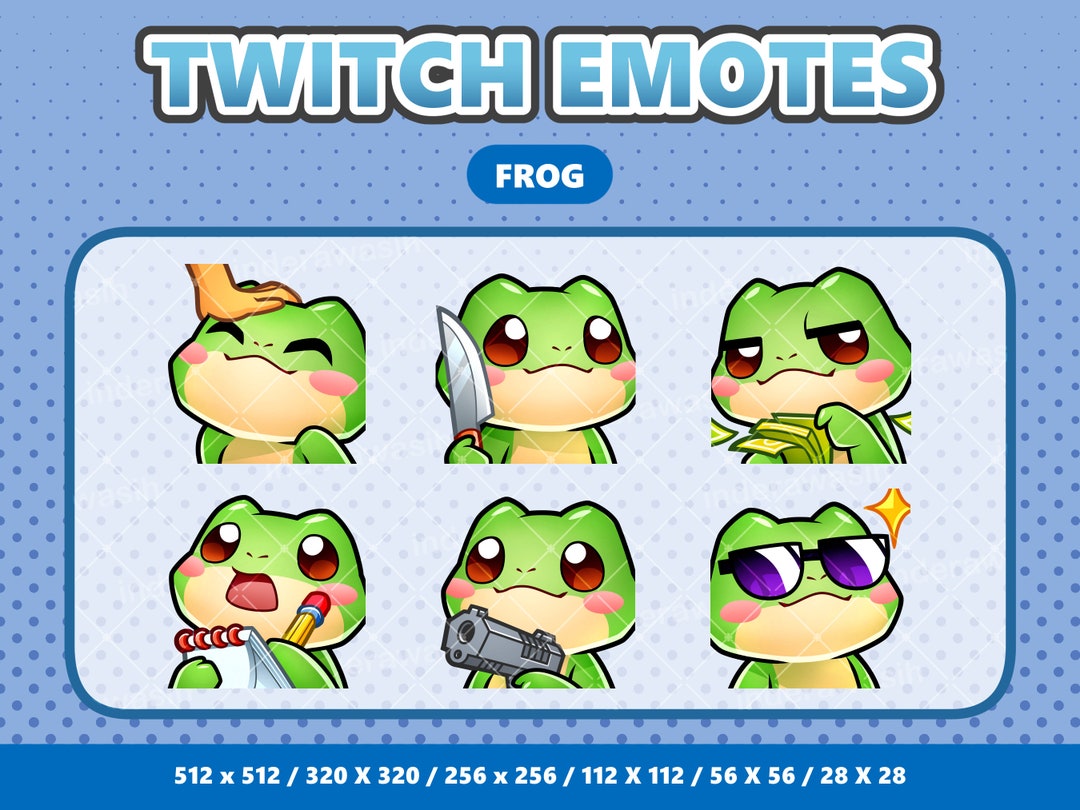 Little Frog Kawaii Emotes Pack 3 Twitch Discord Youtube Streamer Cute ...