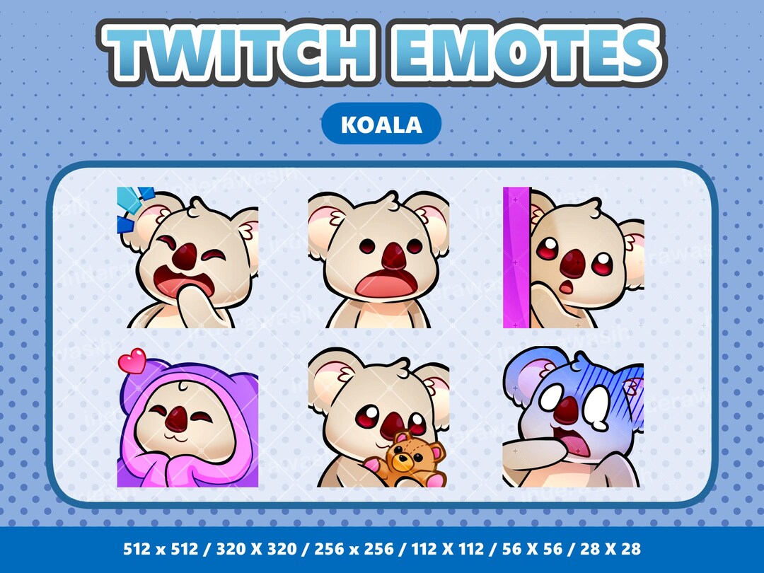 Koala Bear Kawaii Emotes Pack 2 - Twitch | Discord | Youtube | Streamer ...