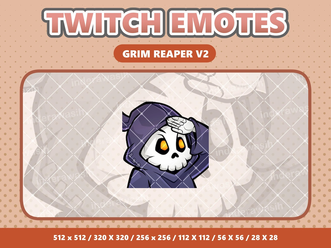 Grim Reaper V2 Salute Kawaii Emote Twitch Discord Youtube Streamer Cute ...