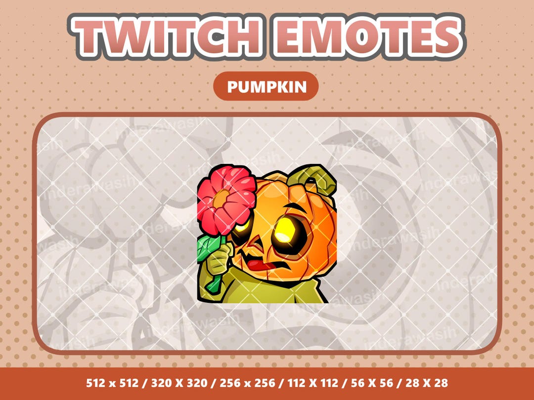 Halloween Pumpkin Flower Kawaii Emote - Twitch | Discord | Youtube ...