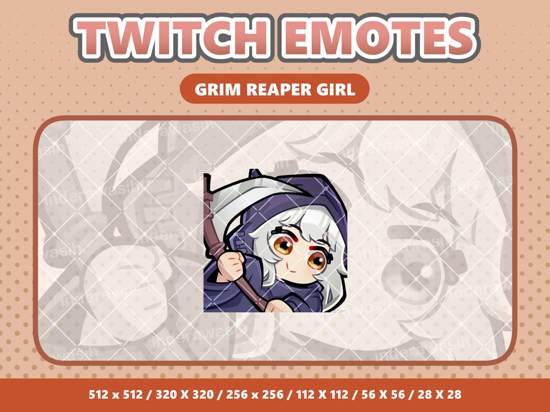 Grim Reaper Girl Knife Scythe Kawaii Emote - Twitch | Discord | Youtube ...