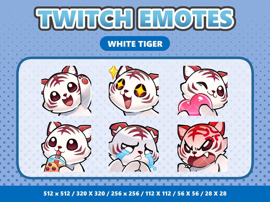 White Tiger Kawaii Emotes Pack 1 - Twitch | Discord | Youtube ...