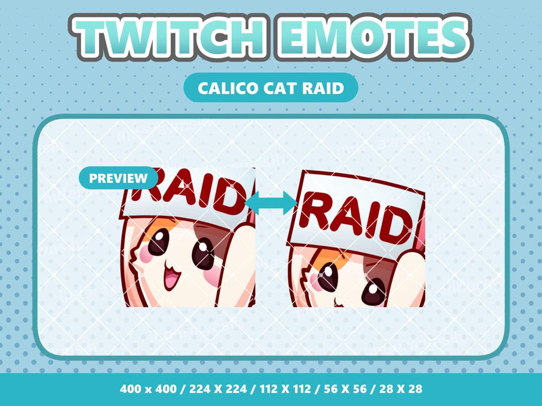 ANIMATED Emote Calico Cat Raid Kawaii - Twitch | Discord | Youtube ...