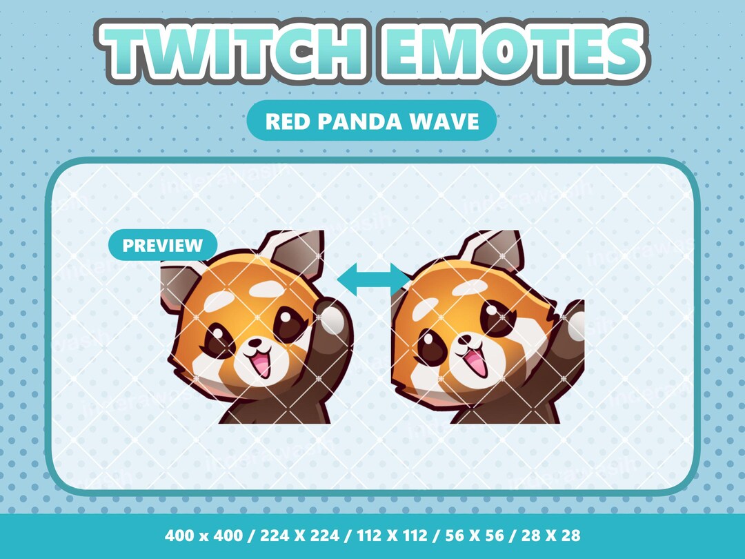 ANIMATED Emote Red Panda Wave Kawaii - Twitch | Discord | Youtube ...