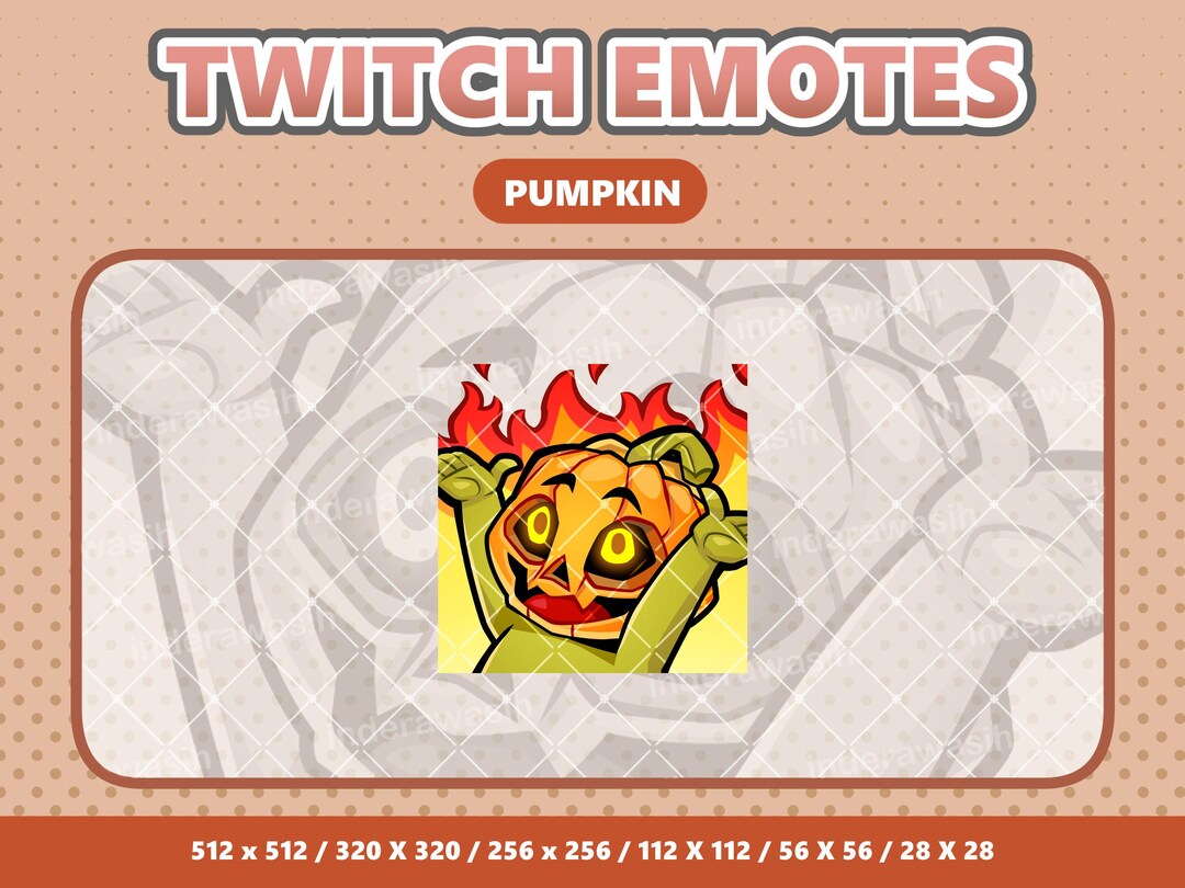 Pumpkin Head Burn Kawaii Emote - Twitch | Discord | Youtube | Streamer ...