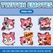 Pink Fox Kawaii Emotes Pack 8 - Twitch | Discord | Youtube | Streamer ...