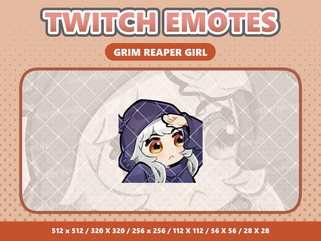 Grim Reaper Girl Salute Kawaii Emote - Twitch | Discord | Youtube ...