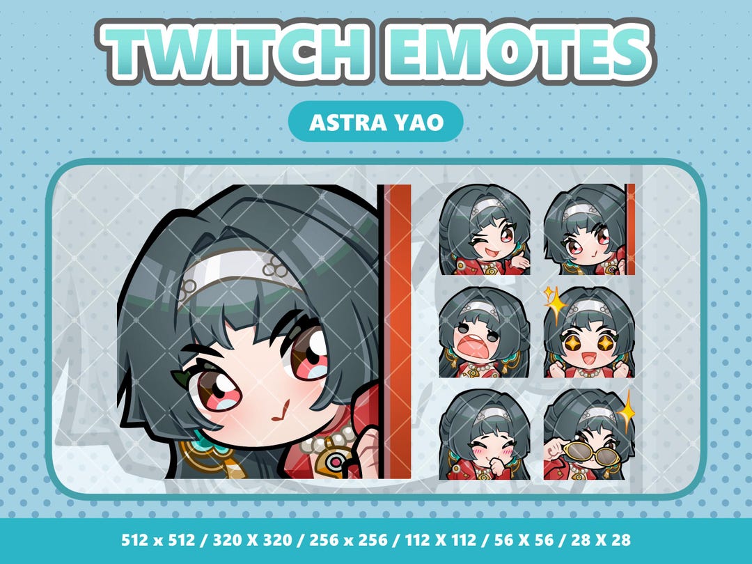 Astra Yao Kawaii Emotes Pack Twitch Discord Youtube Streamer Cute ...
