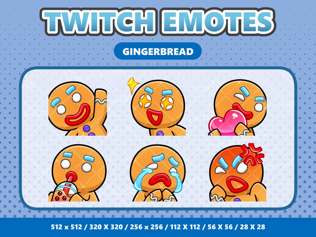 Gingerbread Kawaii Emotes Pack 1 - Twitch | Discord | Youtube ...