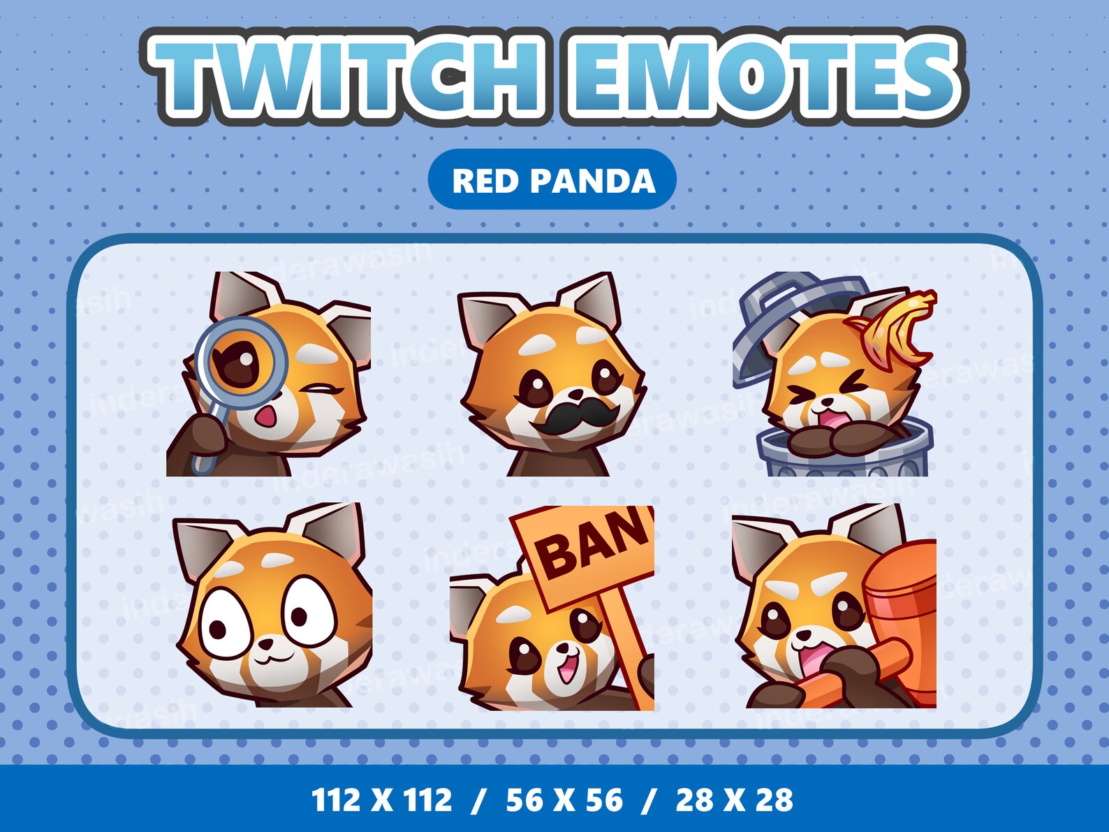 Red Panda Kawaii Emotes Pack 8 Twitch Discord Youtube - Etsy