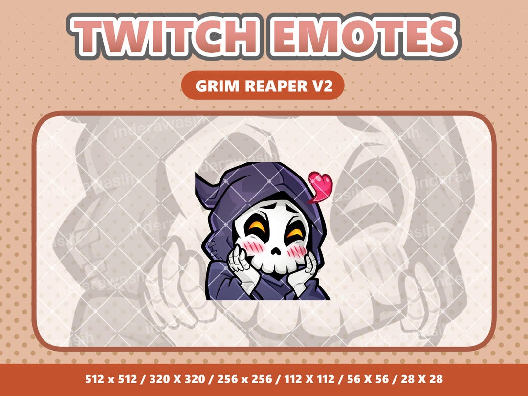 Grim Reaper V2 Embarrassed Kawaii Emote Twitch Discord Youtube Streamer ...