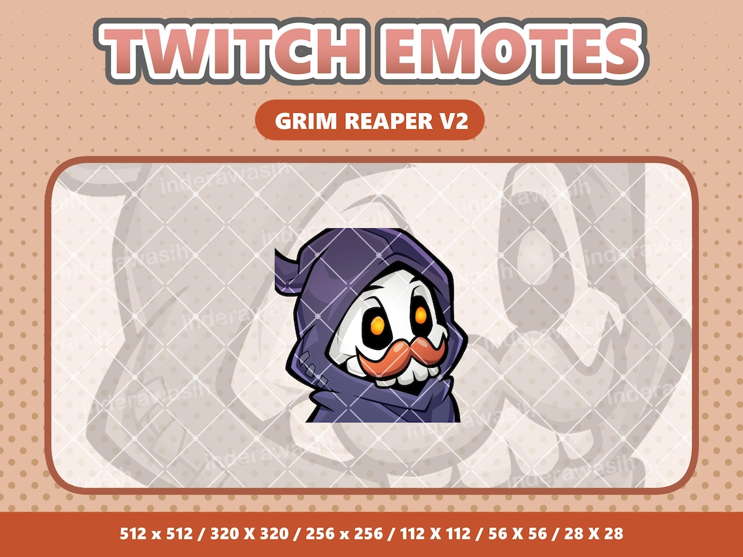 Grim Reaper V2 Moustache Kawaii Emote - Twitch | Discord | Youtube ...