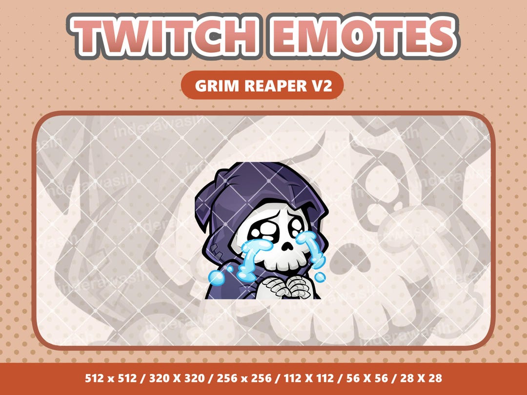 Grim Reaper V2 Sad Cry Sob Kawaii Emote - Twitch | Discord | Youtube ...