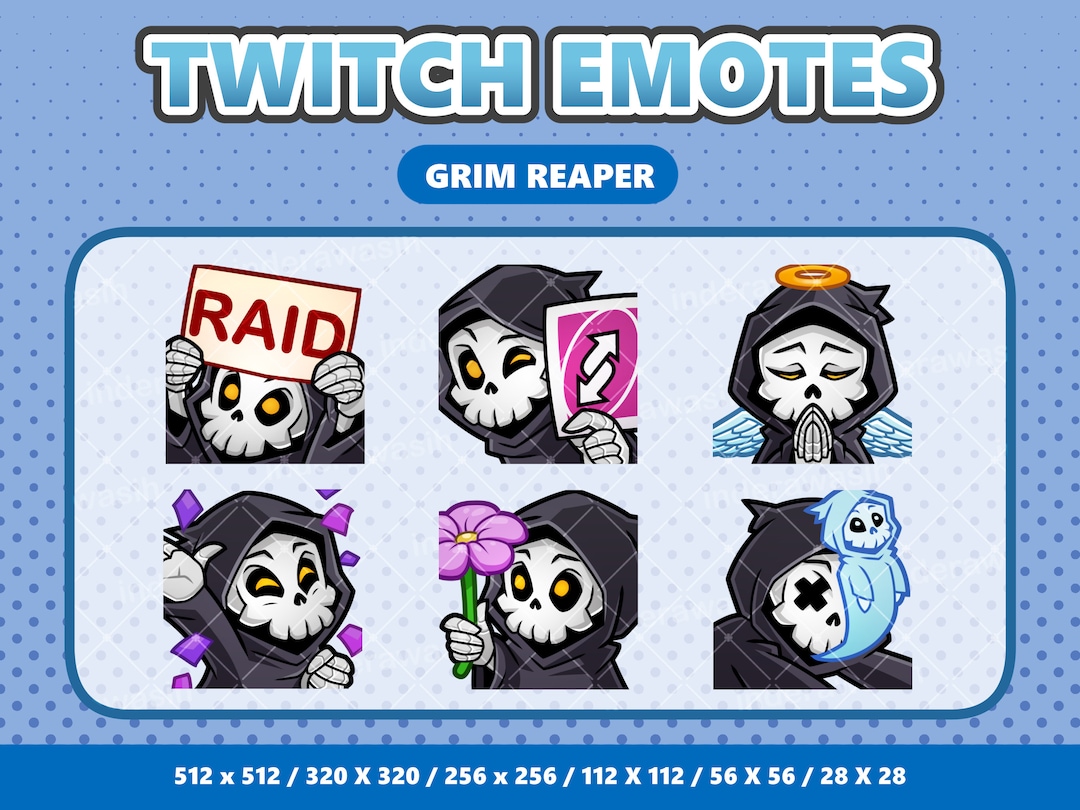 Grim Reaper Kawaii Emotes Pack 4 - Twitch | Discord | Youtube ...