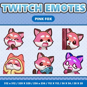 Pink Fox Kawaii Emotes Pack 2 - Twitch | Discord | Youtube | Streamer ...