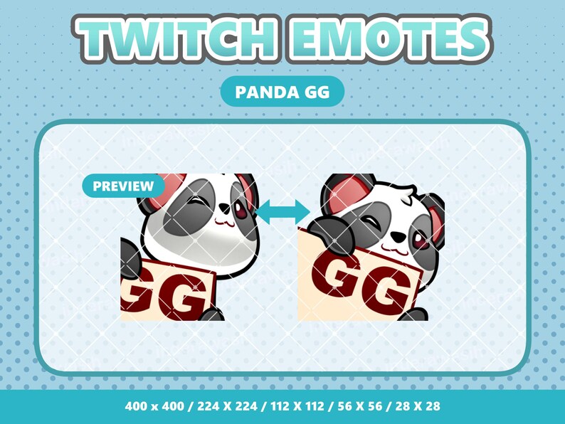 ANIMATED Emote Little Panda GG Kawaii - Twitch | Discord | Youtube ...