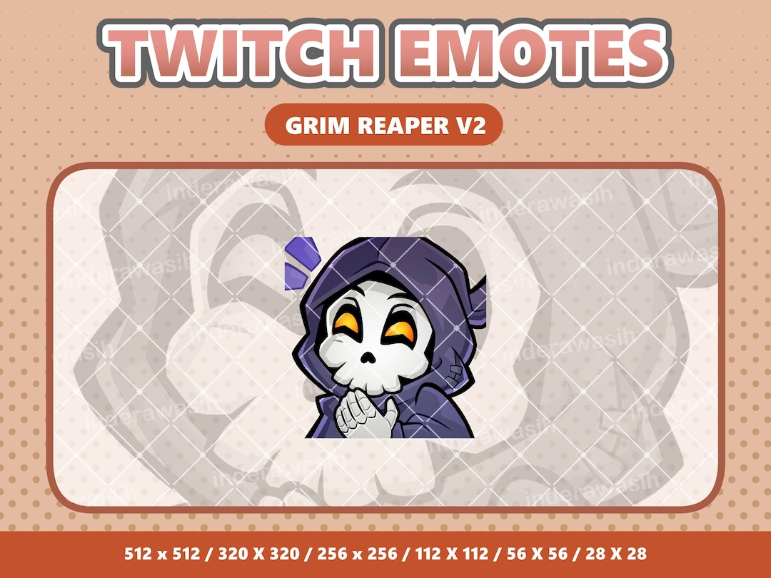 Grim Reaper V2 Giggle Kawaii Emote Twitch Discord Youtube Streamer Cute ...