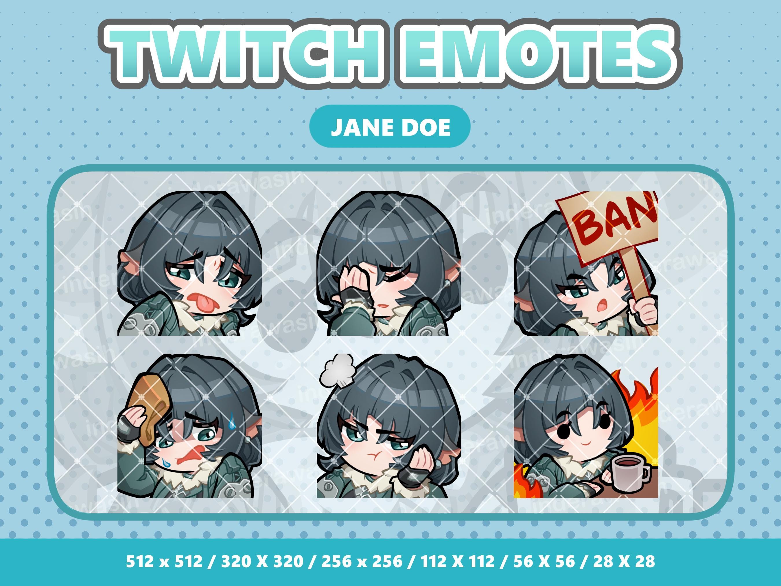Jane Doe Kawaii Emotes Pack 2 - Twitch | Discord | Youtube | Streamer ...