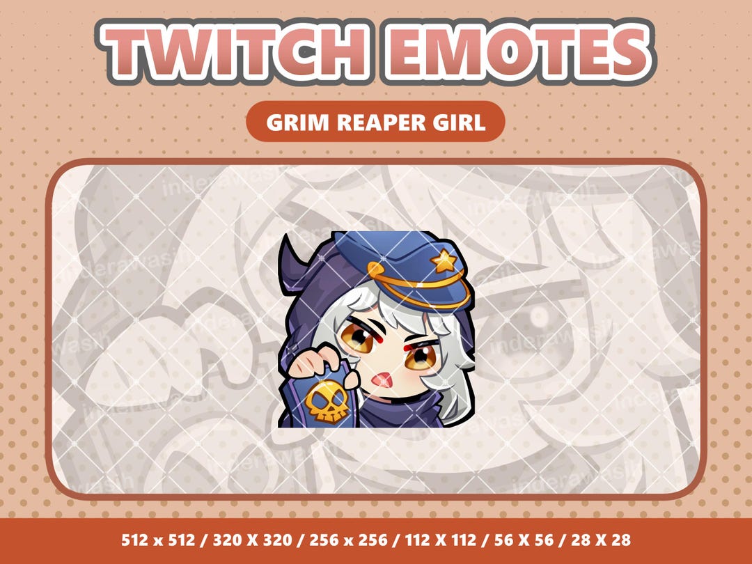 Grim Reaper Girl Cop Kawaii Emote - Twitch | Discord | Youtube ...
