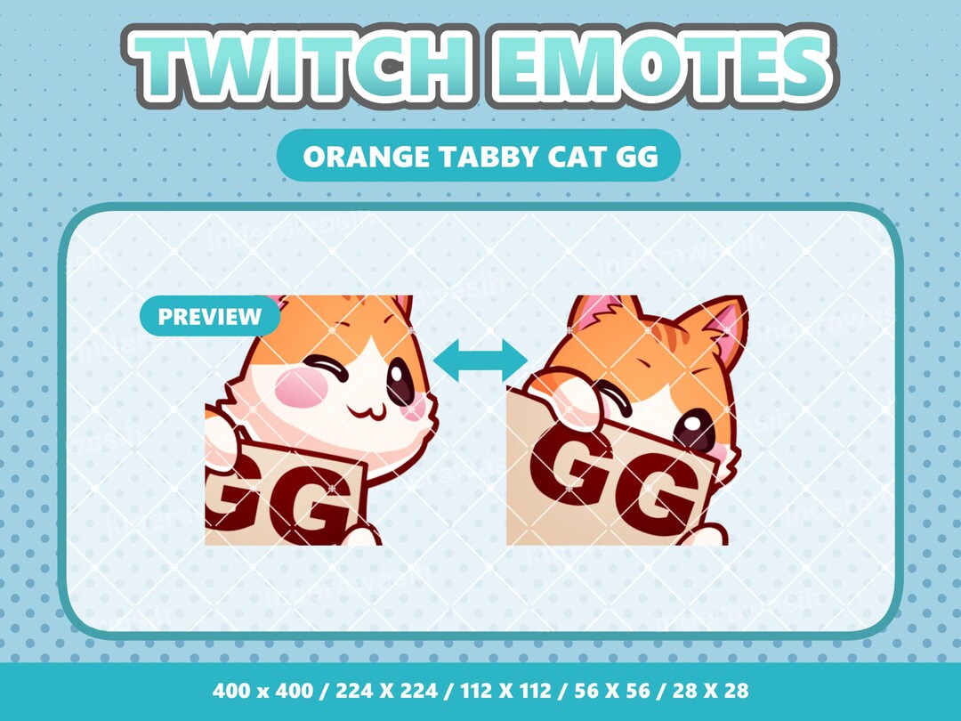 ANIMATED Emote Orange Tabby Cat GG Kawaii - Twitch | Discord | Youtube ...