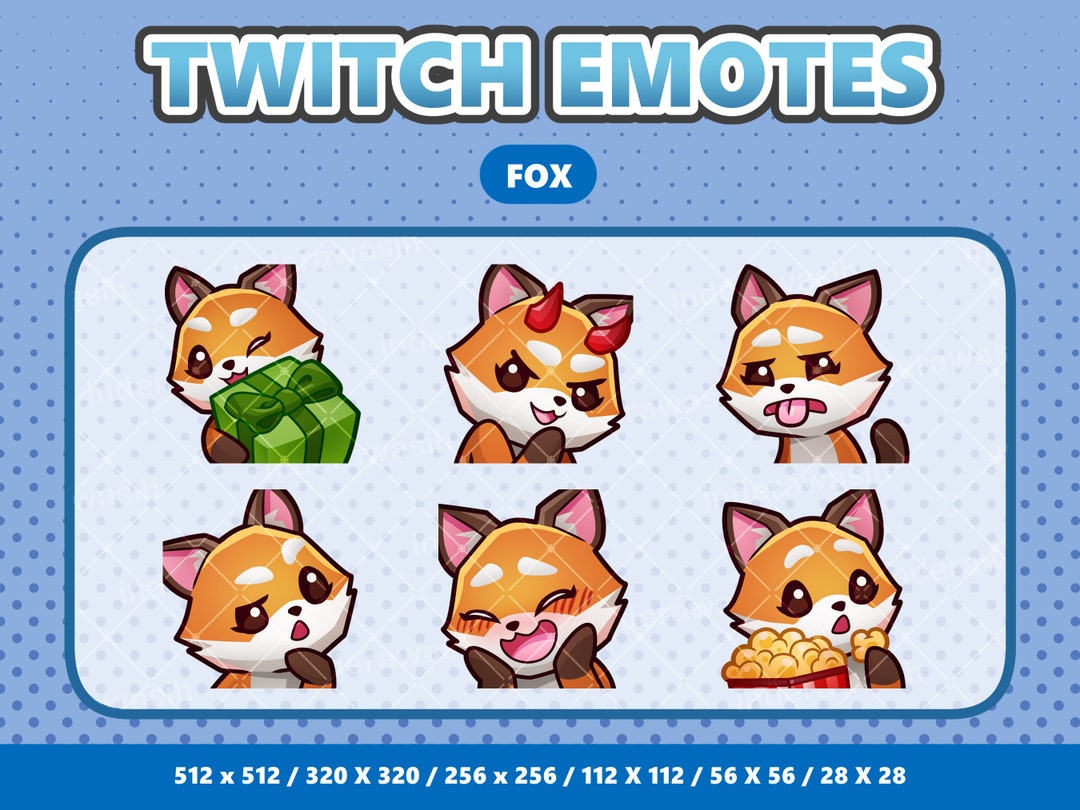 Little Fox Kawaii Emotes Pack 5 - Twitch | Discord | Youtube | Streamer ...