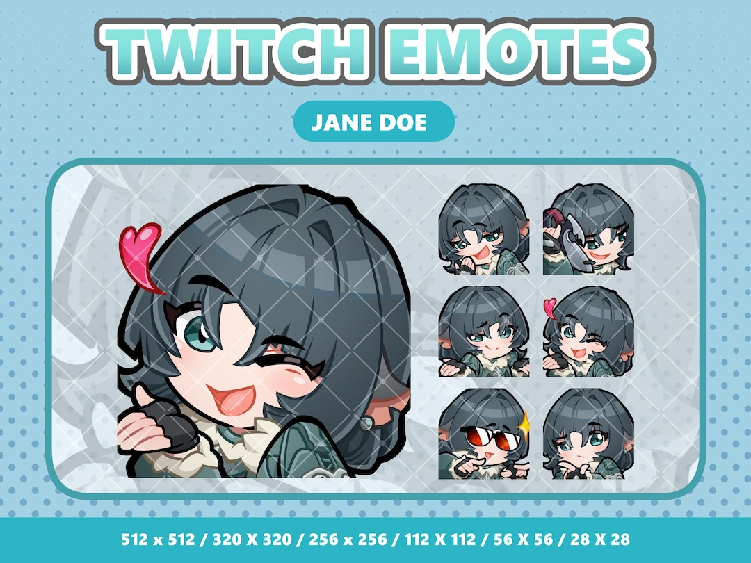 Jane Doe Kawaii Emotes Pack 1 - Twitch | Discord | Youtube | Streamer ...