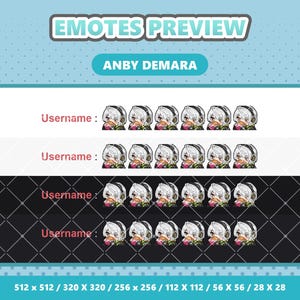 Anby Demara Kawaii Emotes Pack Twitch Discord Youtube Streamer Cute ...