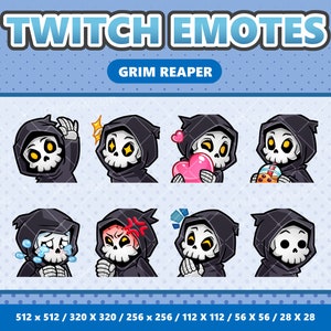 Mega 48 Emote Bundle Grim Reaper Halloween Kawaii - Twitch | Discord ...