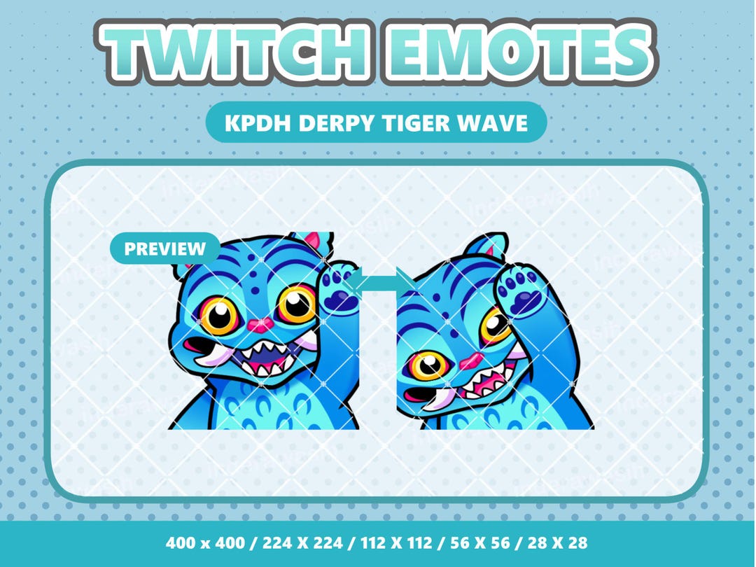 ANIMATED Emote KPDH Derpy Tiger Wave Kpop Demon Hunter - Twitch ...