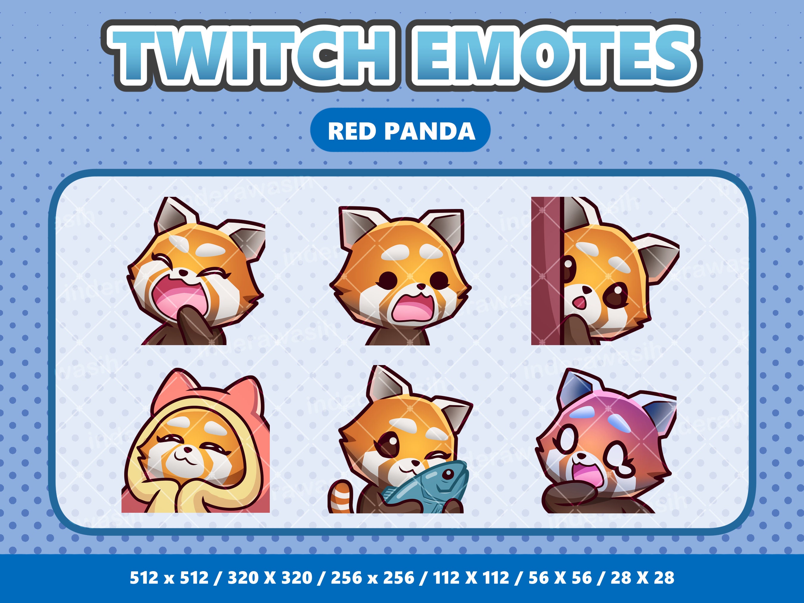 Red Panda Kawaii Emotes Pack 2 - Twitch | Discord | Youtube | Streamer ...