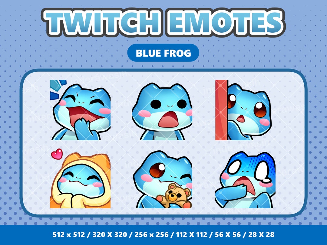 Little Blue Frog Kawaii Emotes Pack 2 - Twitch | Discord | Youtube ...