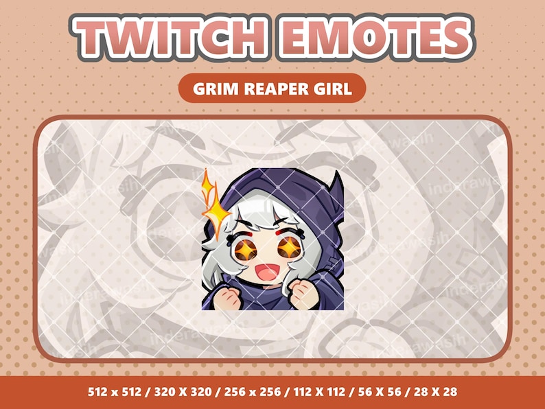 Grim Reaper Girl Amazed Kawaii Emote - Twitch | Discord | Youtube ...