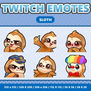 Little Sloth Kawaii Emotes Pack 6 - Twitch | Discord | Youtube ...