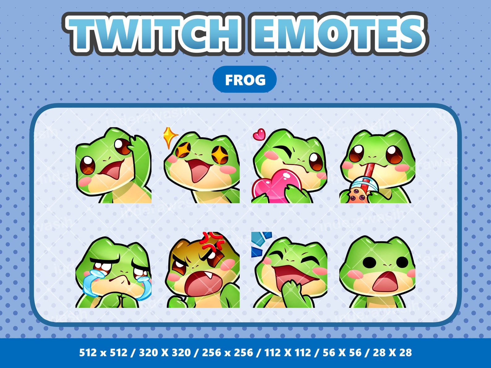 Mega 48 Emote Bundle Little Frog Kawaii - Twitch | Discord | Youtube ...