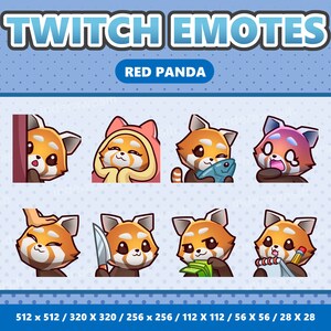 Mega 48 Emote Bundle Red Panda Kawaii Twitch Discord Youtube Streamer ...