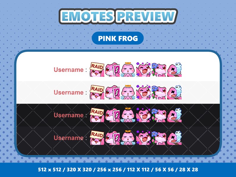 Little Pink Frog Kawaii Emotes Pack 4 - Twitch | Discord | Youtube ...