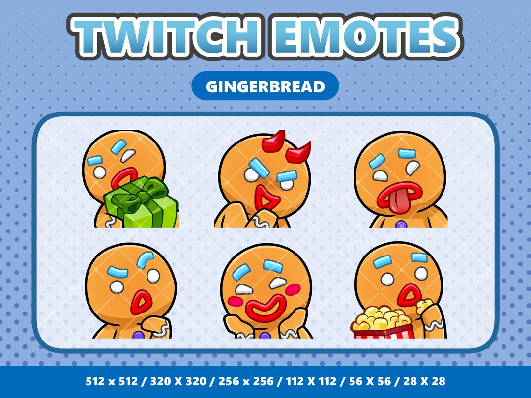 Gingerbread Kawaii Emotes Pack 5 - Twitch | Discord | Youtube ...