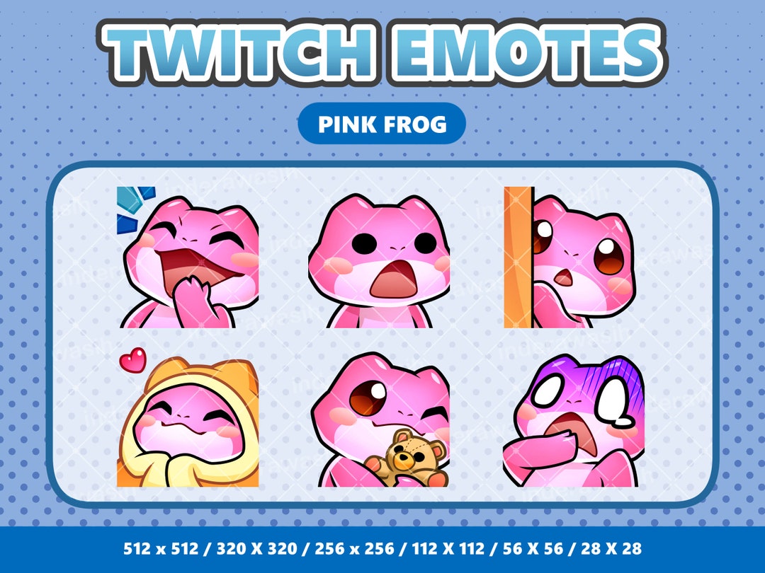 Little Pink Frog Kawaii Emotes Pack 2 - Twitch | Discord | Youtube ...