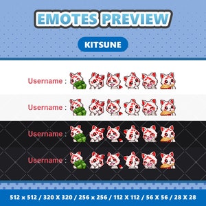 Kitsune Kawaii Emotes Pack 5 - Twitch | Discord | Youtube | Streamer ...