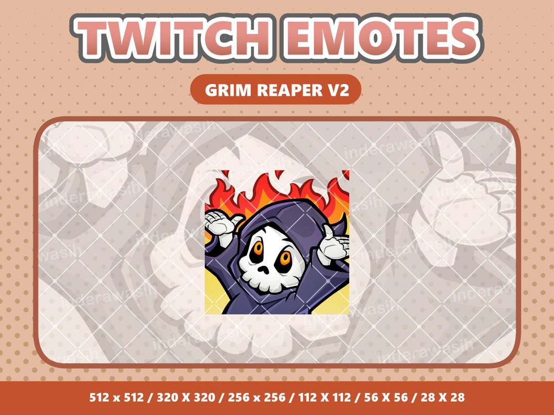 Grim Reaper V2 Burn Kawaii Emote Twitch Discord Youtube Streamer Cute ...