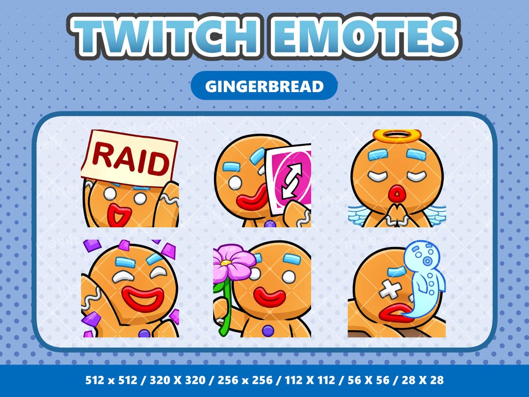 Gingerbread Kawaii Emotes Pack 4 - Twitch | Discord | Youtube ...